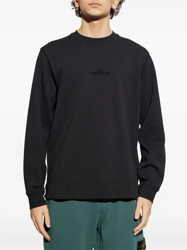 Stone Island Logo-embroidered Sweatshirt - Black