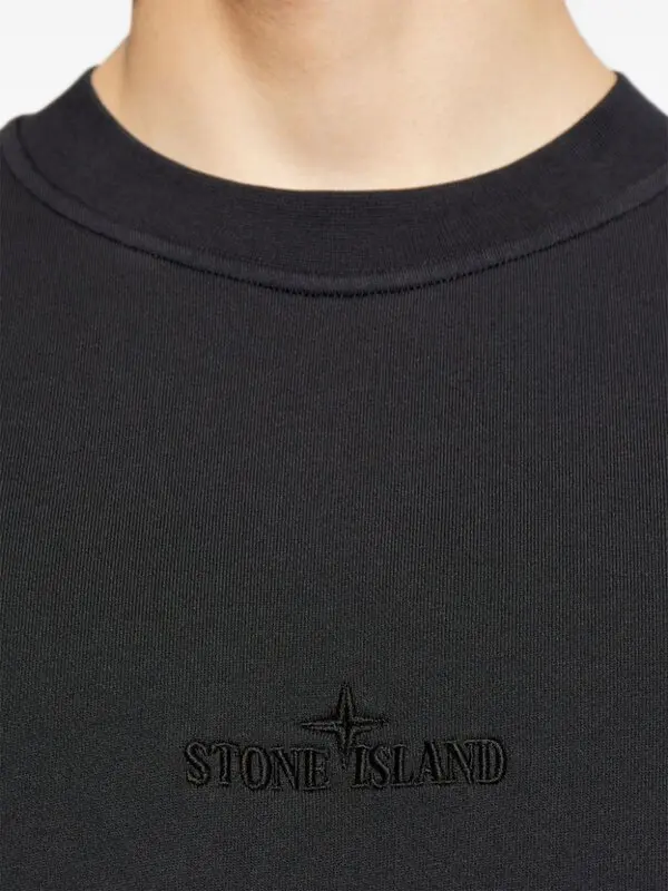 Stone Island Logo-embroidered Sweatshirt - Black