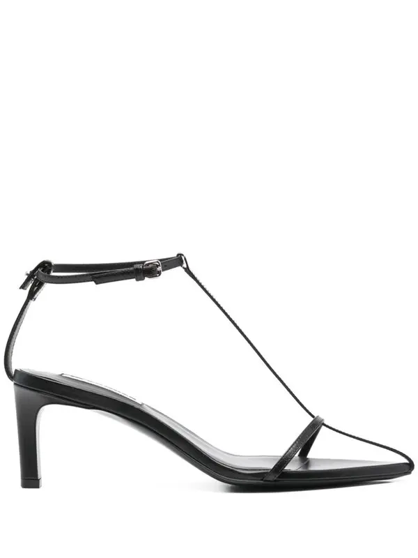 JIL SANDER 80mm Leather Sandals - Black