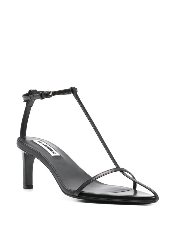 JIL SANDER 80mm Leather Sandals - Black