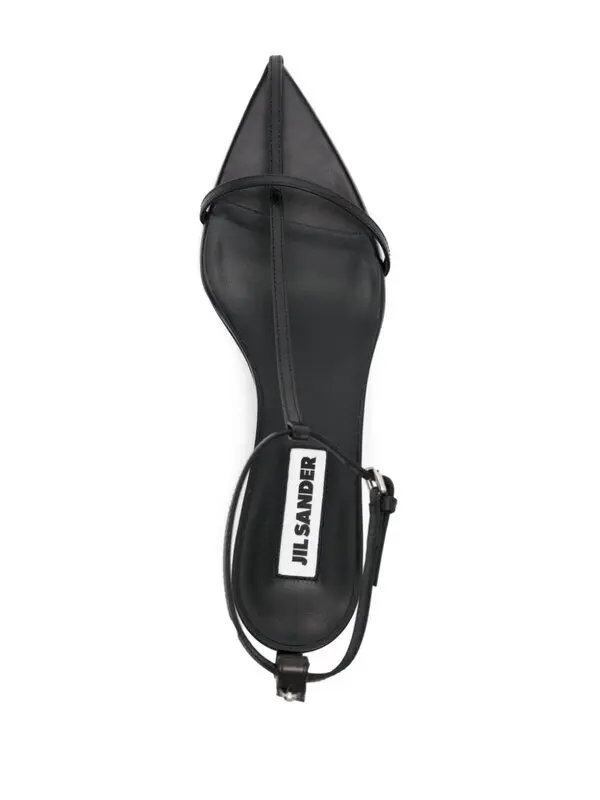 JIL SANDER 80mm Leather Sandals - Black