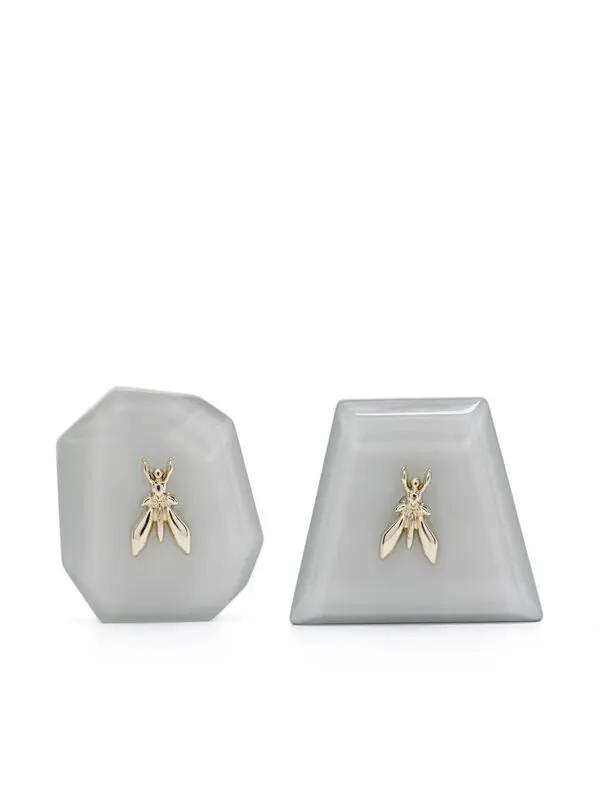 Patrizia Pepe Fly-motif Clip-on Earrings - Grey