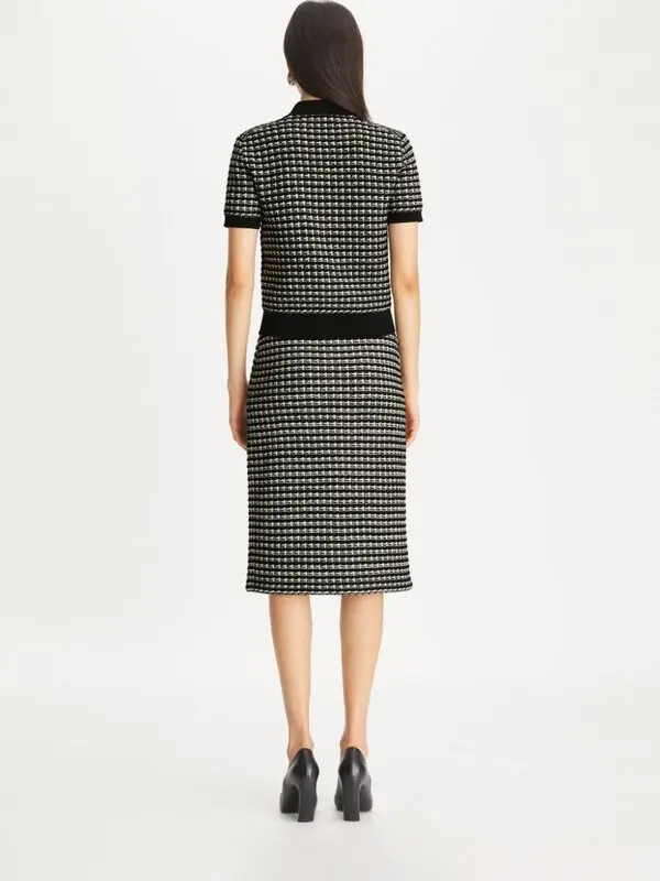 Tory Burch Jacquard Straight Skirt - Black