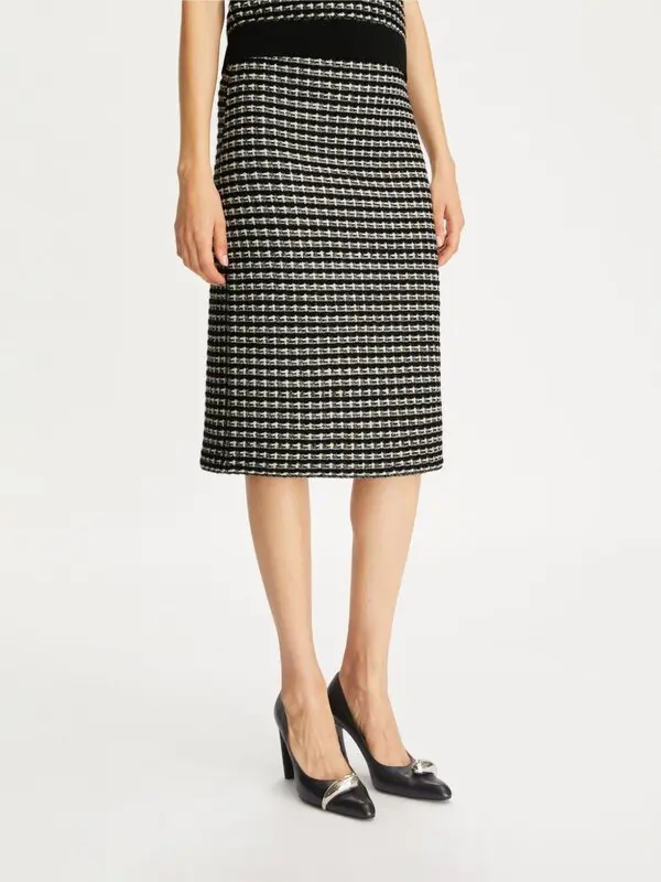 Tory Burch Jacquard Straight Skirt - Black