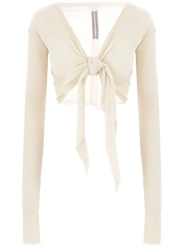 Rick Owens Tied Cardigan - Neutrals