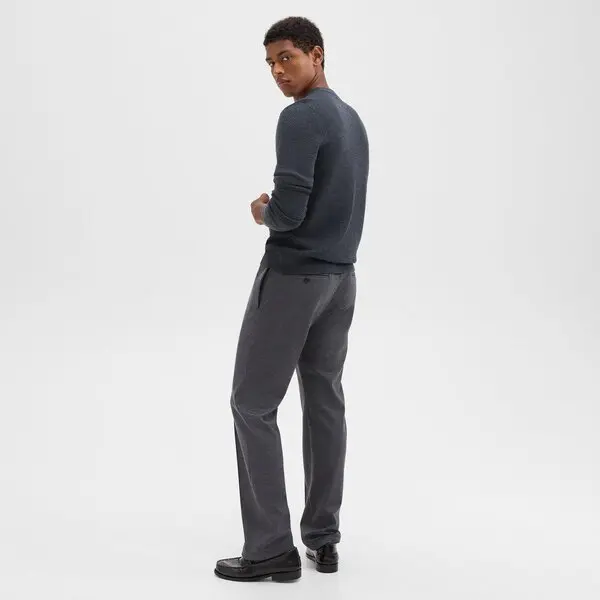 Theory Relaxed Drawstring Wool-blend Knit Pants - Dark Ash Melange