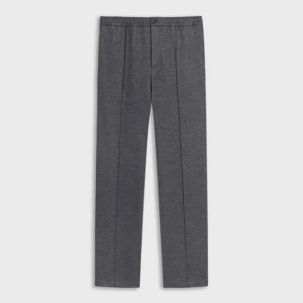 Theory Relaxed Drawstring Wool-blend Knit Pants - Dark Ash Melange