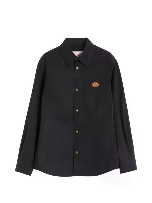 Valentino Garavani Oversize Vlogo Patch Nylon Shirt Jacket