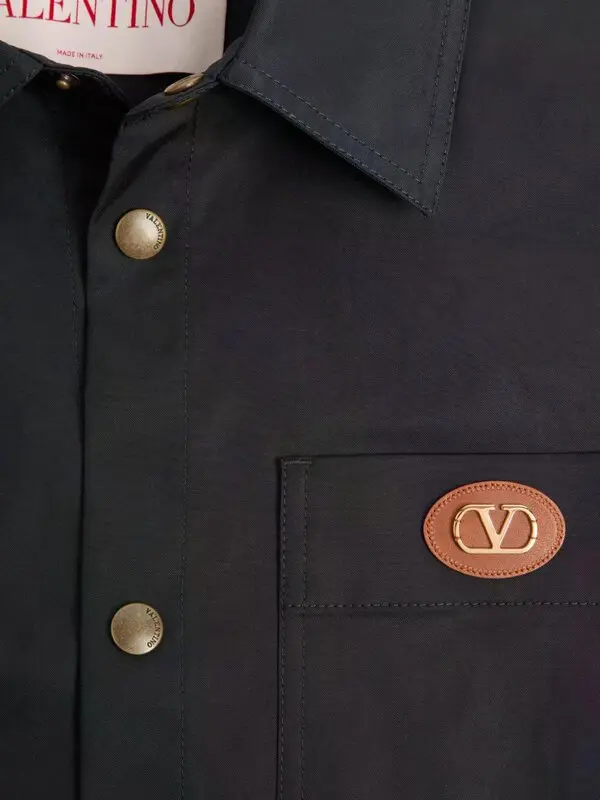 Valentino Garavani Oversize Vlogo Patch Nylon Shirt Jacket