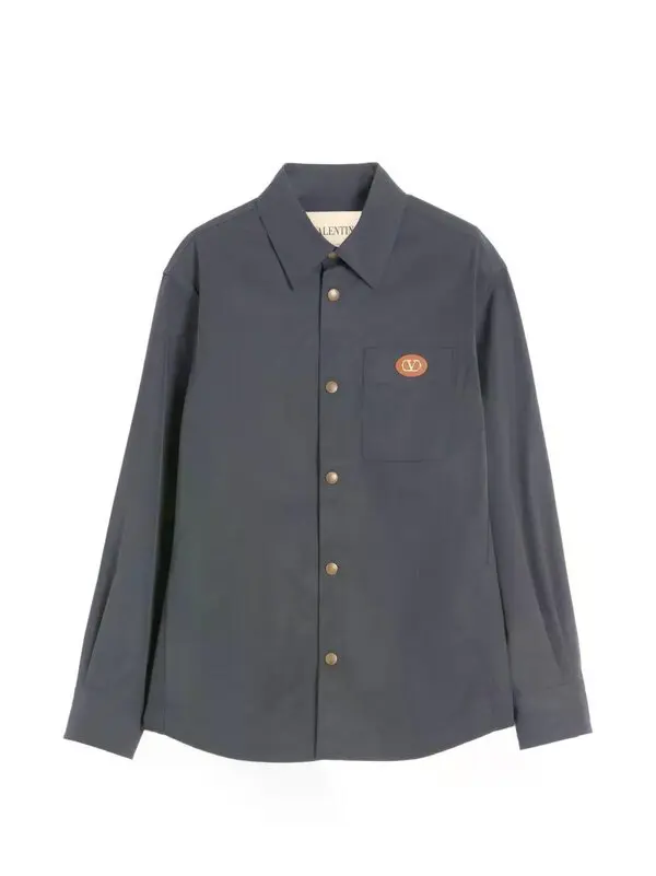 Valentino Garavani Oversize Vlogo Patch Nylon Shirt Jacket