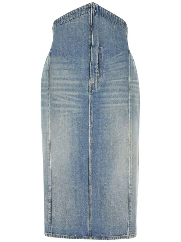 Alexander McQueen Denim Midi Skirt