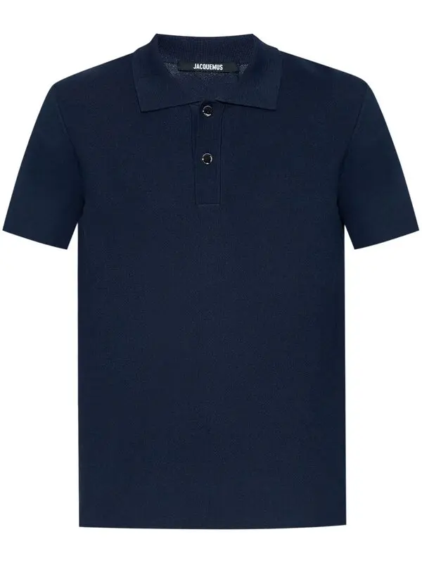 Jacquemus Logo-jacquard Polo Shirt - Blue