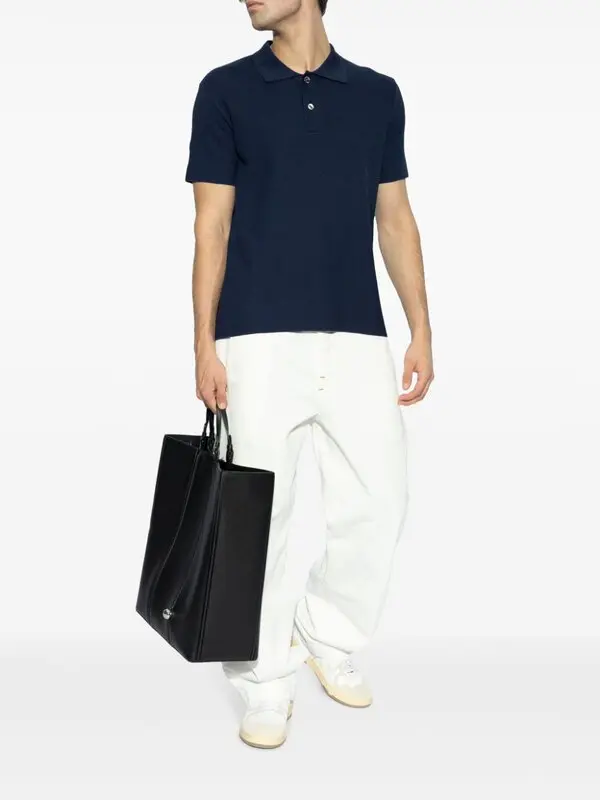 Jacquemus Logo-jacquard Polo Shirt - Blue