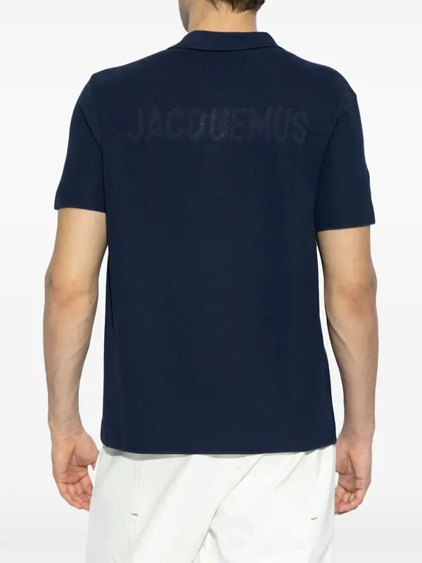 Jacquemus Logo-jacquard Polo Shirt - Blue