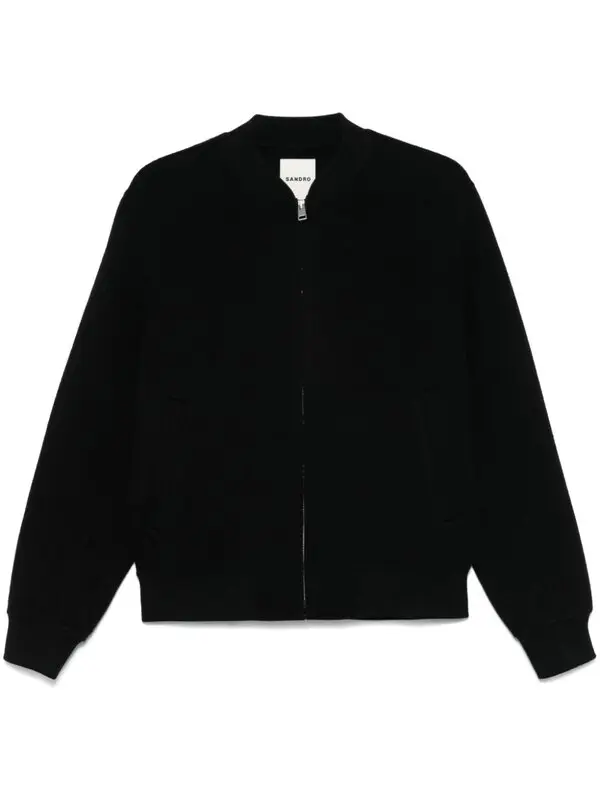 Sandro Felted Bomber Jacket - Black