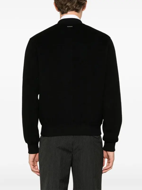 Sandro Felted Bomber Jacket - Black
