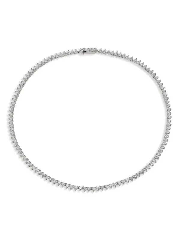 ANABELA CHAN 18kt White Gold Petite Eternity Heart Necklace - Silver
