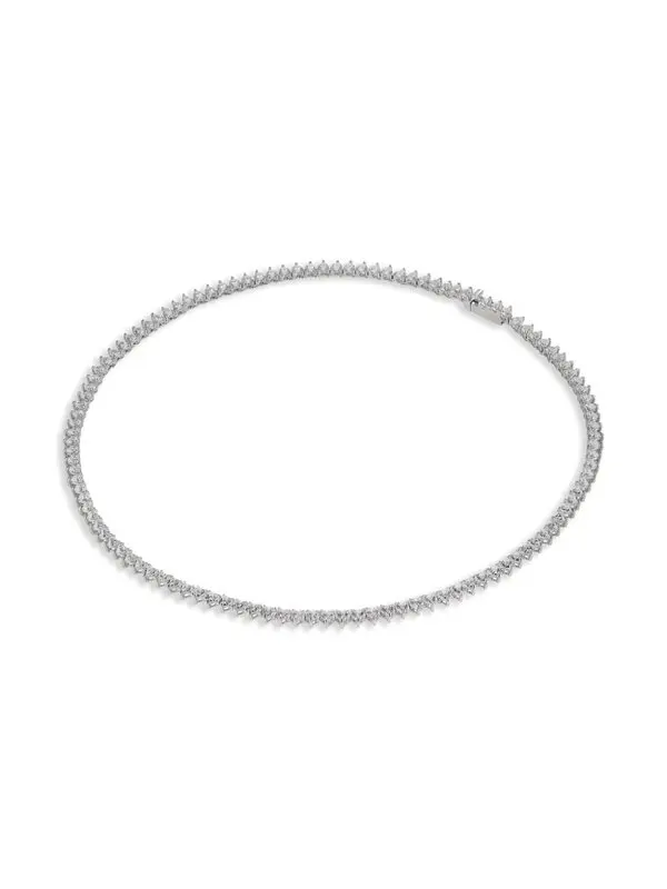 ANABELA CHAN 18kt White Gold Petite Eternity Heart Necklace - Silver