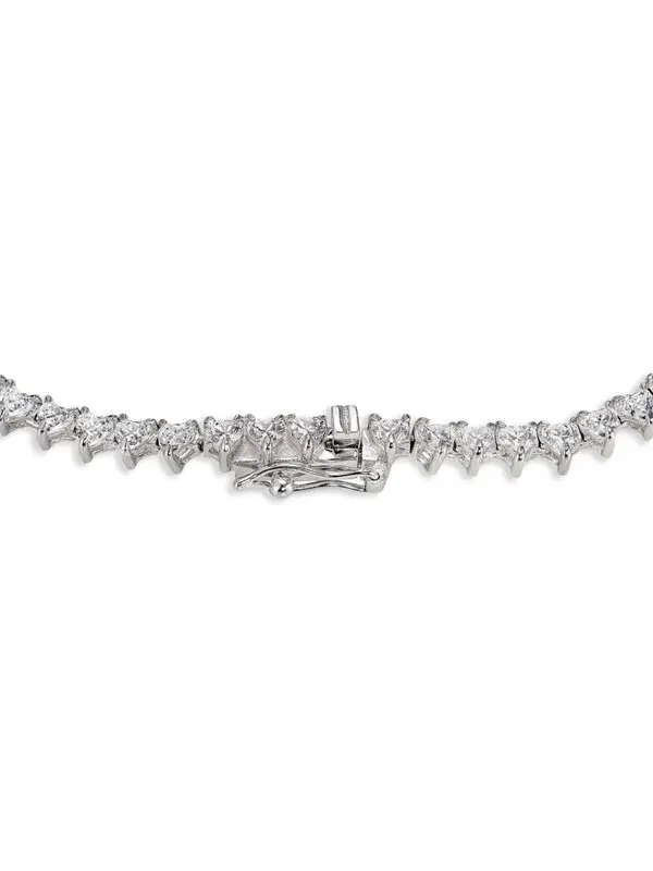 ANABELA CHAN 18kt White Gold Petite Eternity Heart Necklace - Silver