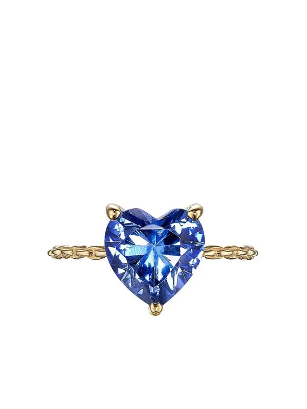 ANABELA CHAN 9kt Yellow Mini Heart Sapphire Ring - Gold