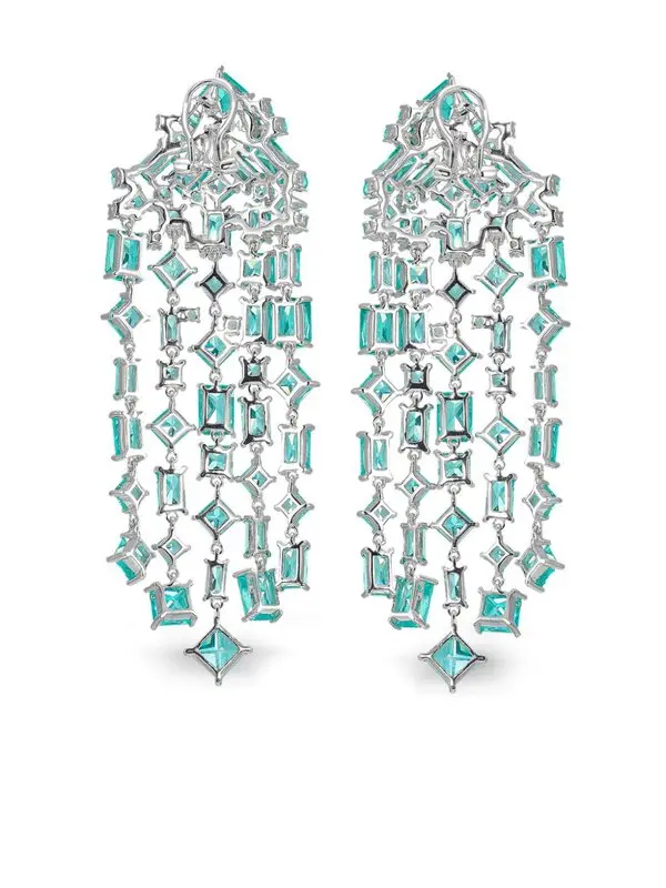 ANABELA CHAN 18kt White Gold Paraiba Cascade Drop Earrings