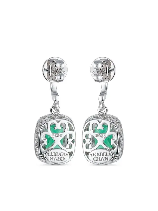 ANABELA CHAN 18kt White Gold Comet Emerald Earrings