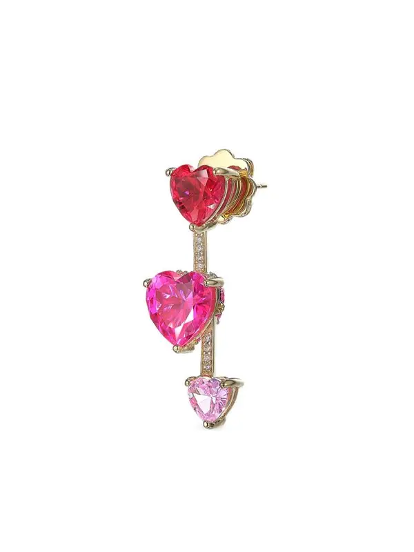 ANABELA CHAN 18kt Vermeil Ruby Heart Pendulum Earrings