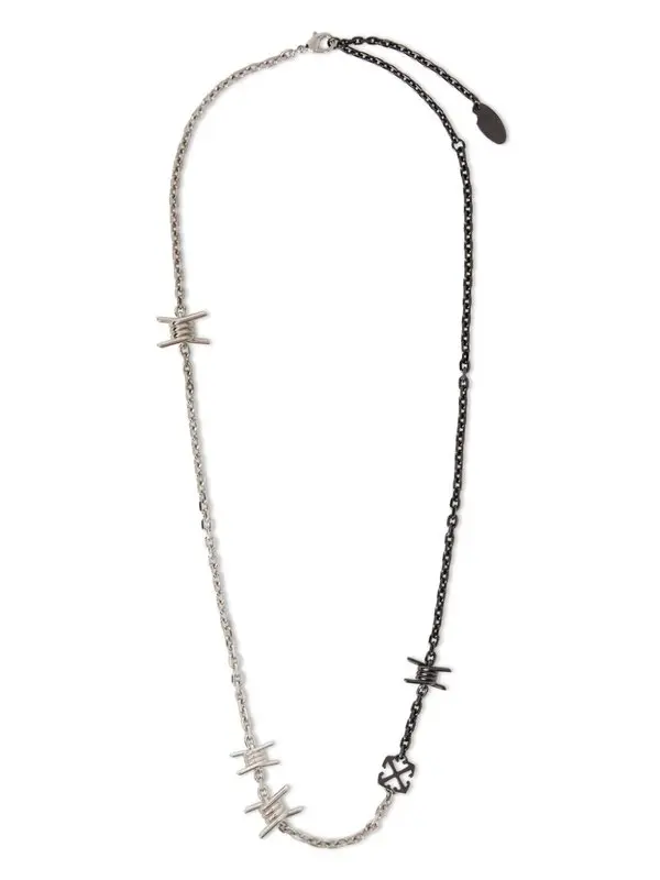 Off-White Barbed Wire Chain Necklace - Silver