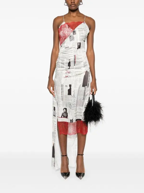 Patrizia Pepe Newspaper-print Midi Dress