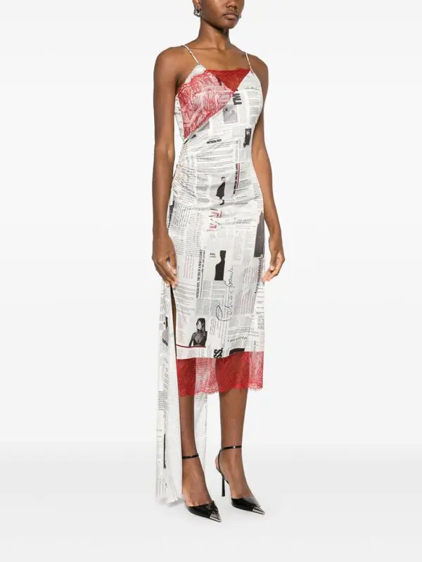 Patrizia Pepe Newspaper-print Midi Dress