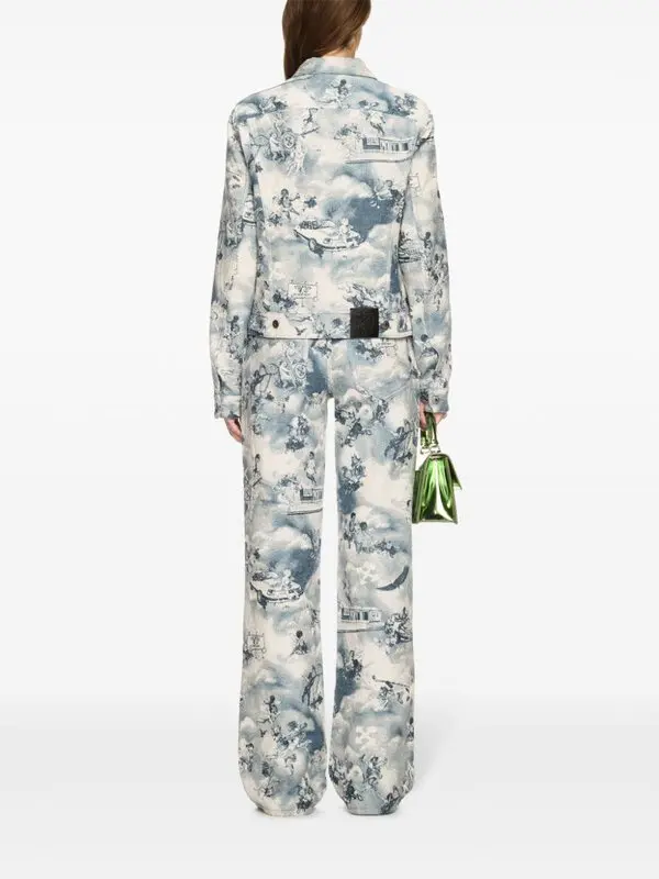 Off-White Fresco Tapestry Wide Leg Jeans