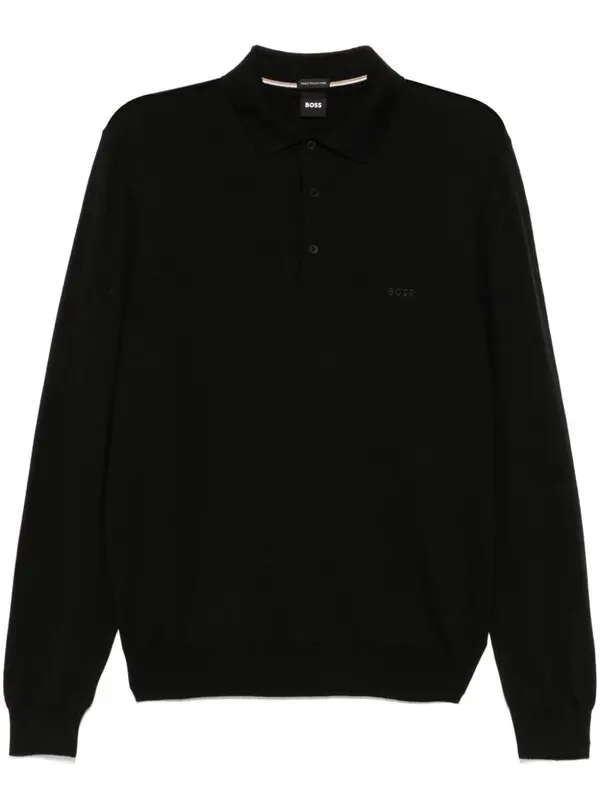 BOSS Polo Sweater - Black