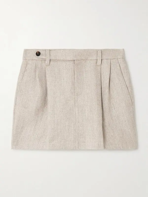 Brunello Cucinelli Linen-twill Mini Skirt