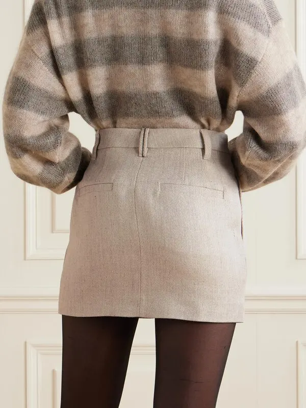 Brunello Cucinelli Linen-twill Mini Skirt
