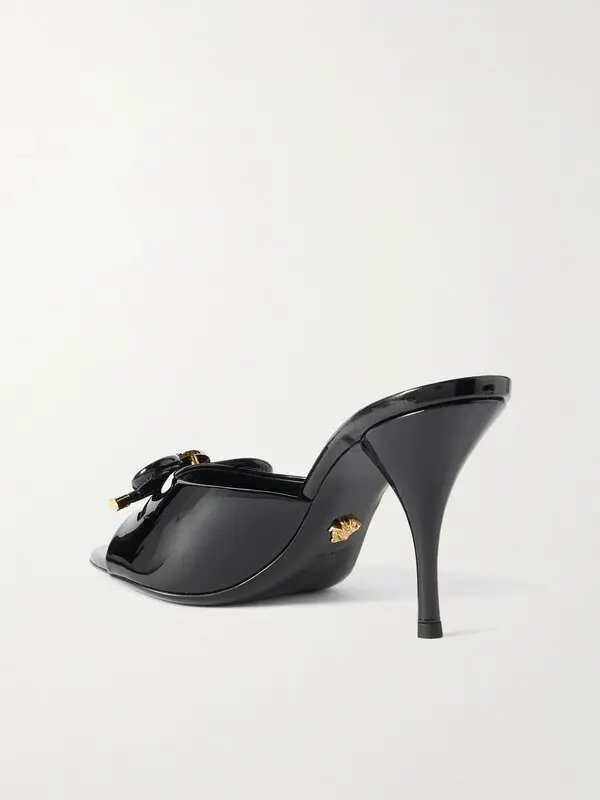 Versace Opera Embellished Patent-leather Mules