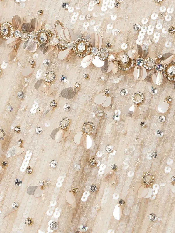 Jenny Packham Kestra Embellished Sequined Tulle Gown
