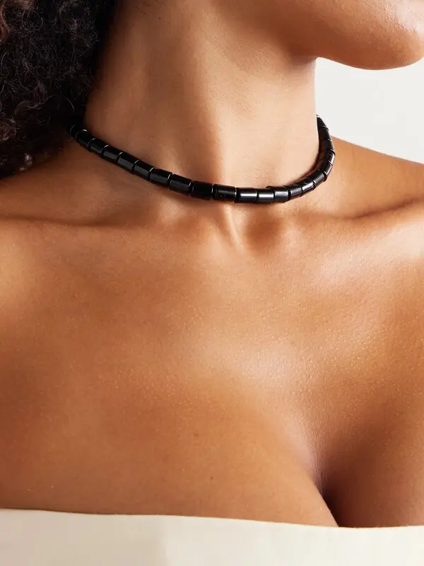 SOPHIE BUHAI Deco Onyx And Silver Choker