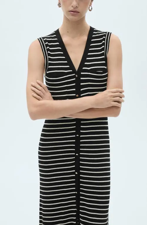 Mango Jersey Rib Maxi Dress - Black | Editorialist