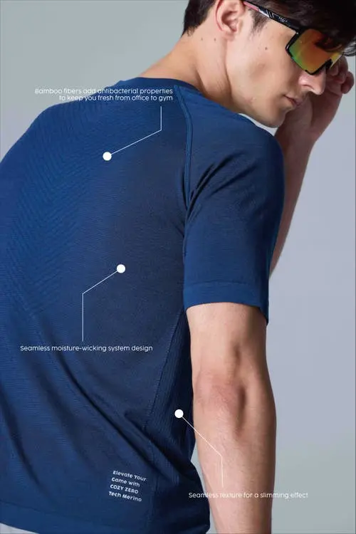 COZY ZERO Tech Merino Light Weight Daily Tee - Poseidon