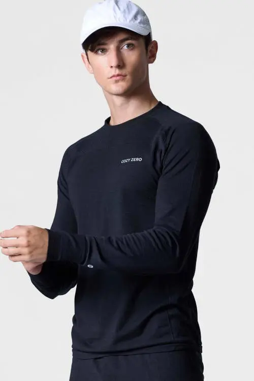 COZY ZERO Tech Merino Classic Fit Long Sleeve Base Layer - Black
