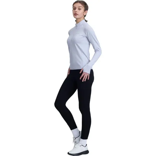 COZY ZERO Tech Merino Half Zip Long Sleeve Base Layer - Glacier Gray