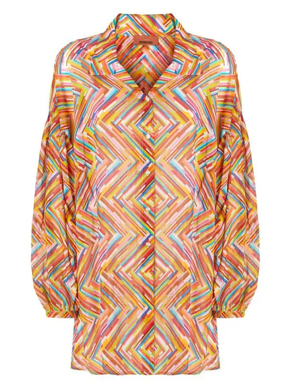 Missoni Printed Shirt Dress - Orange