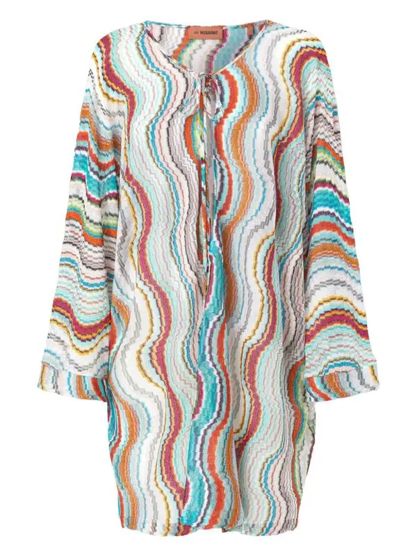 Missoni Wave Lamé Beach Dress - White