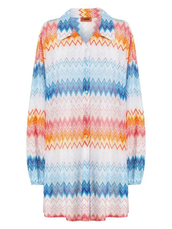 Missoni Zigzag Knit Dress - Blue