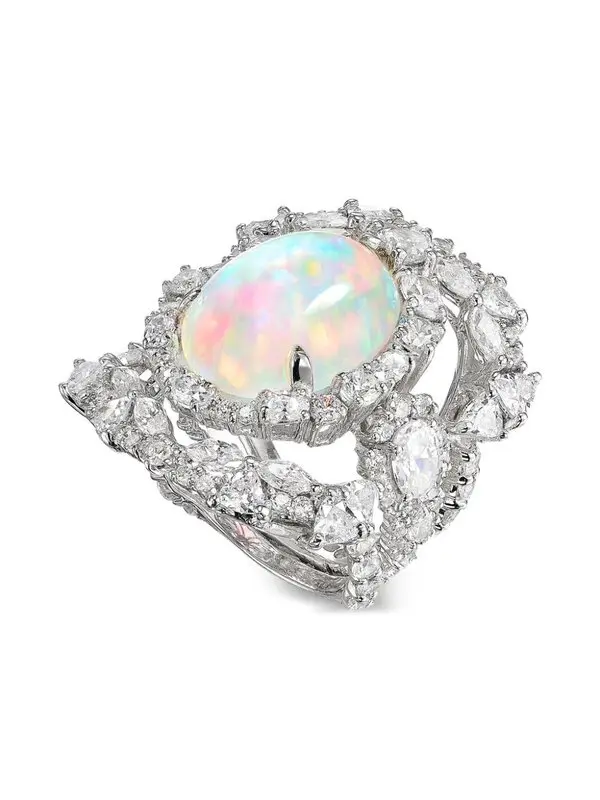 ANABELA CHAN 18kt White Gold Sky Opal Ocean Diamond Ring