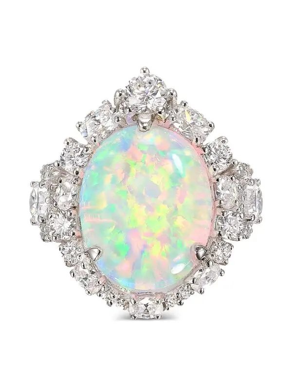 ANABELA CHAN 18kt White Gold Sky Opal Ocean Diamond Ring