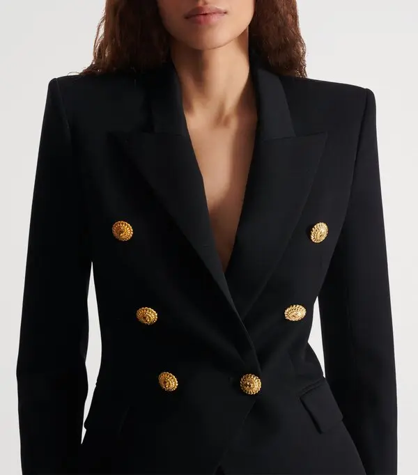 Balmain Wool Double-breasted Blazer - Black