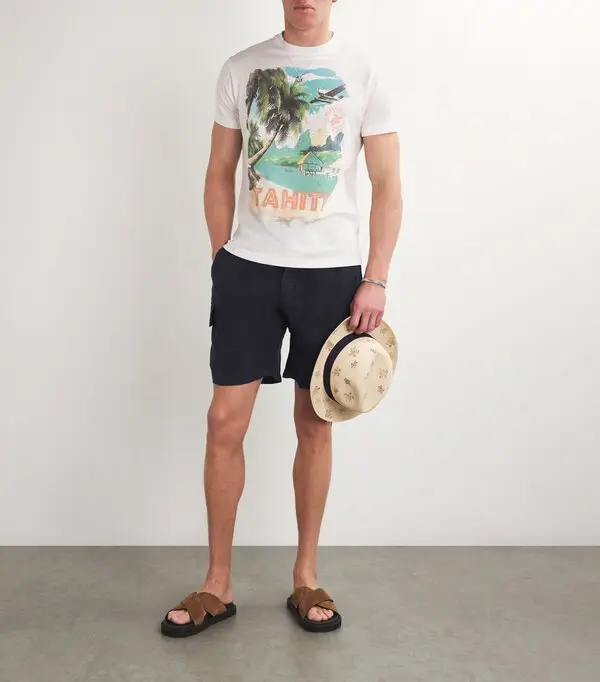 Vilebrequin Linen Cargo Baie Shorts - Navy