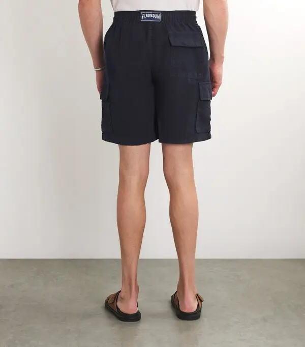 Vilebrequin Linen Cargo Baie Shorts - Navy