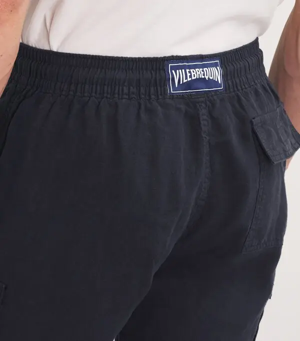 Vilebrequin Linen Cargo Baie Shorts - Navy